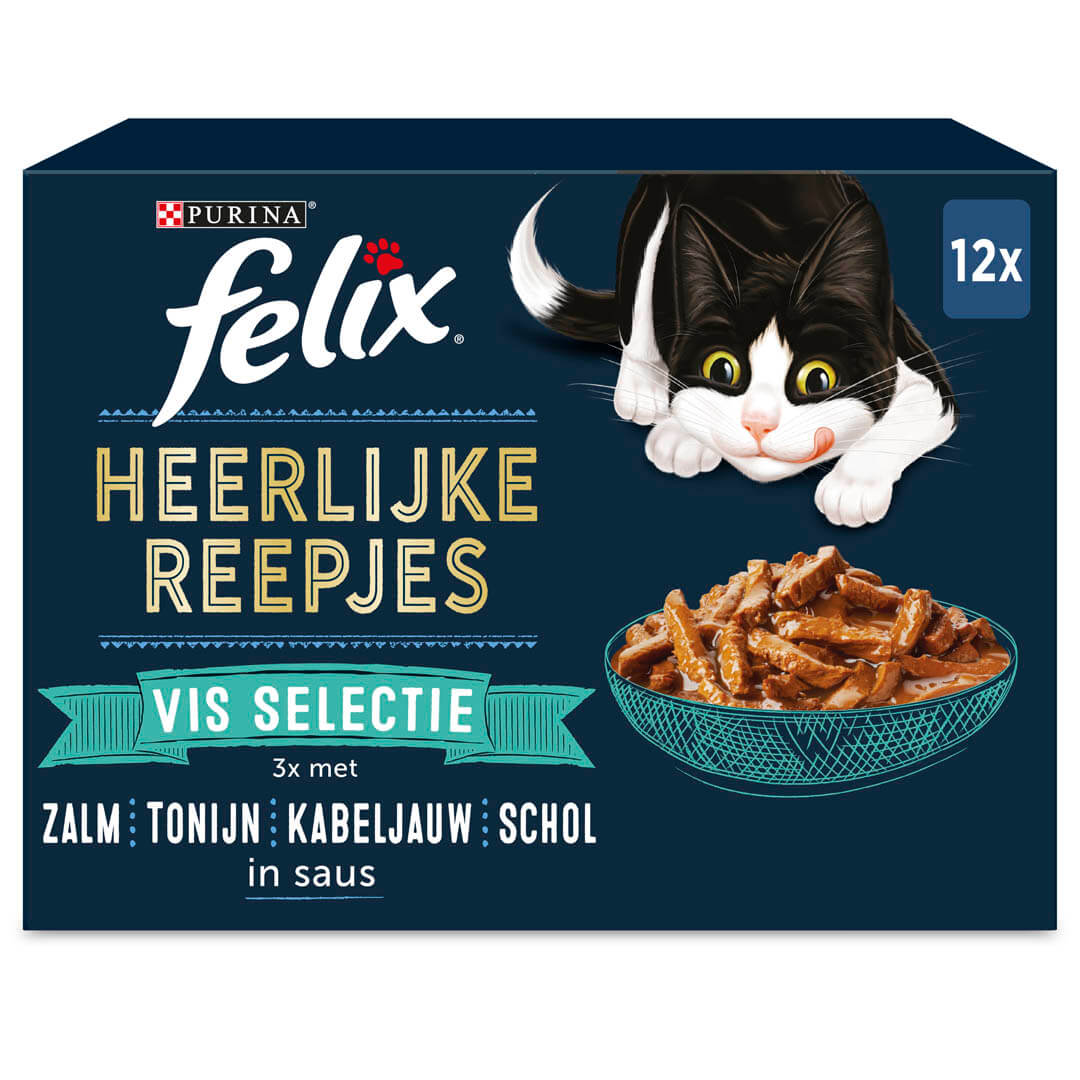 FELIX Heerlijke Reepjes Vis Selectie kattenvoer | Purina NL